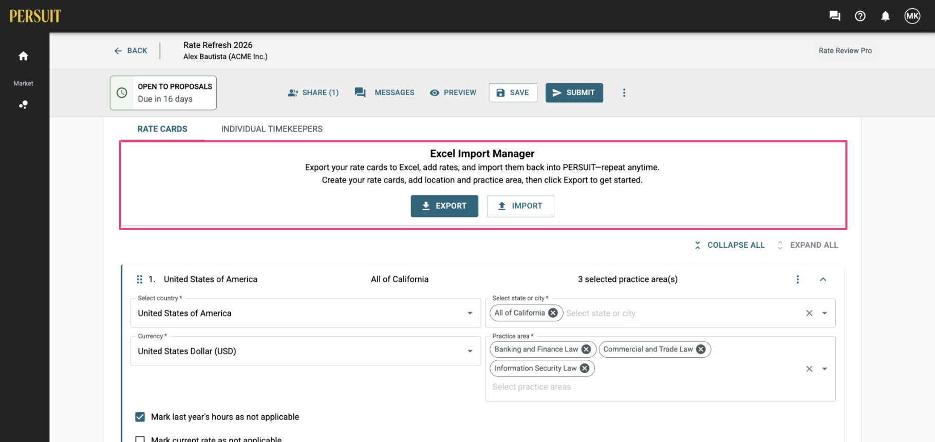 Can I upload an Excel Template into Rate Review Pro? – PERSUIT