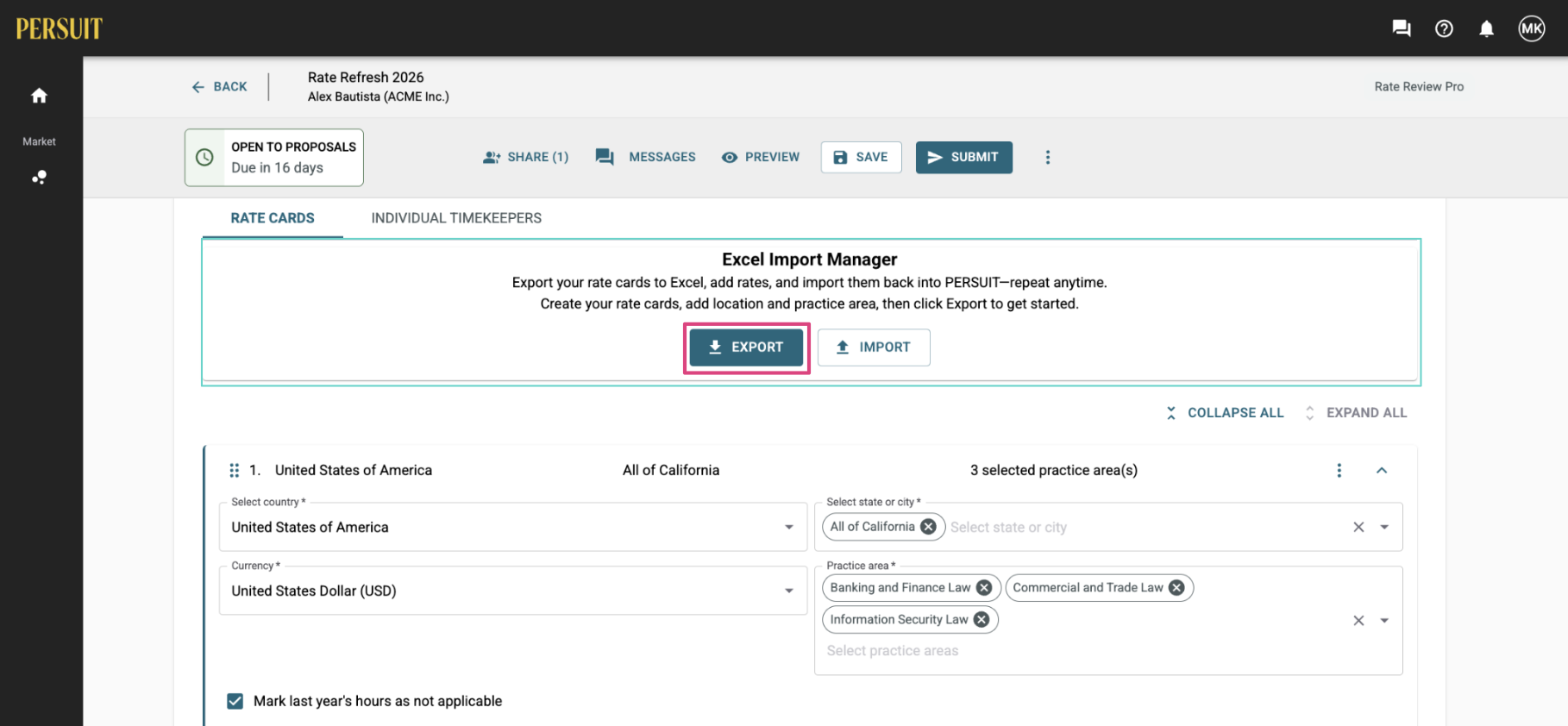 Can I upload an Excel Template into Rate Review Pro? – PERSUIT